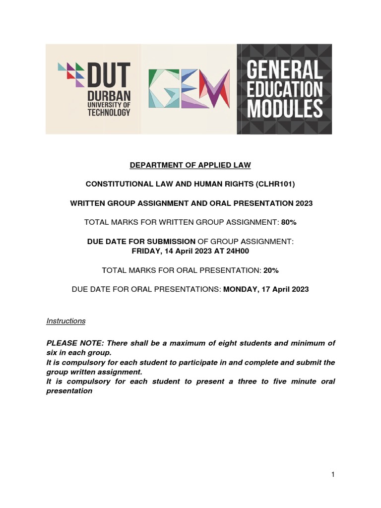 Constitutional Law Group Assignment 2023 | PDF | Turnitin | Cognition