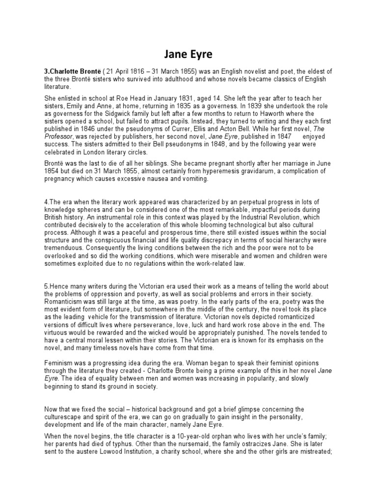 Jane Eyre Prezentare | PDF