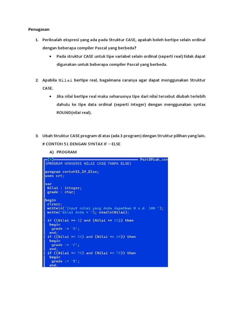 Struktur CASE dalam Compiler Pascal | PDF