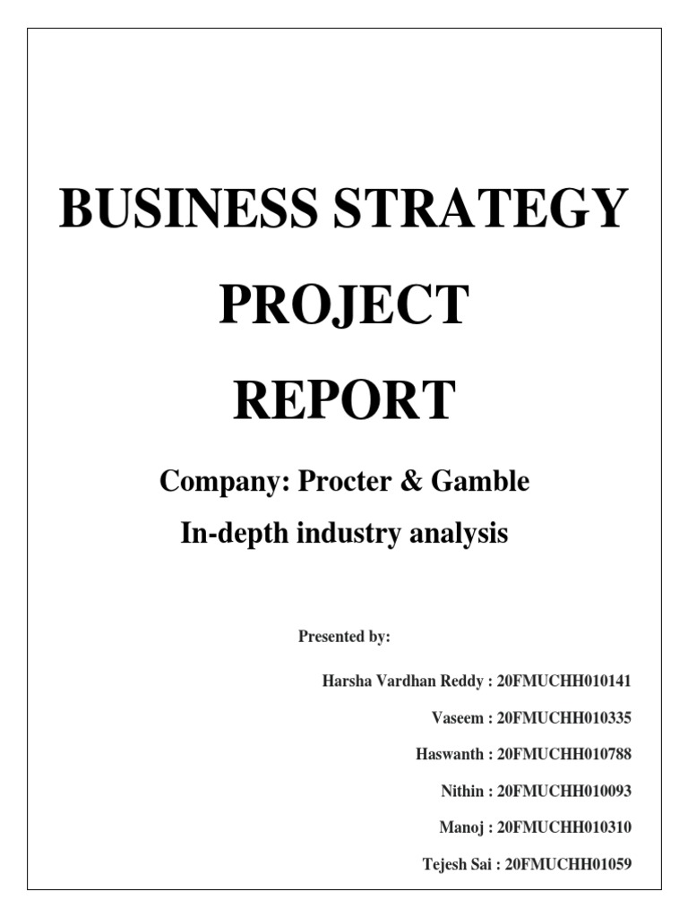 Bs Project Report - Group No 3 | PDF | Procter & Gamble | Supply Chain
