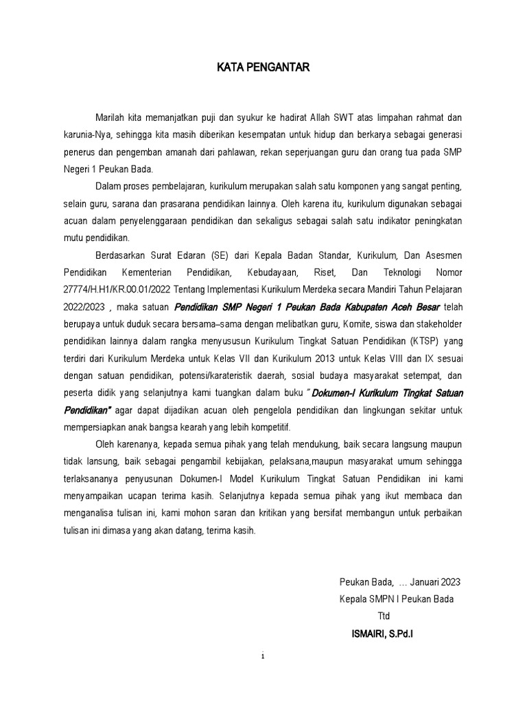 Kata Pengantar | PDF