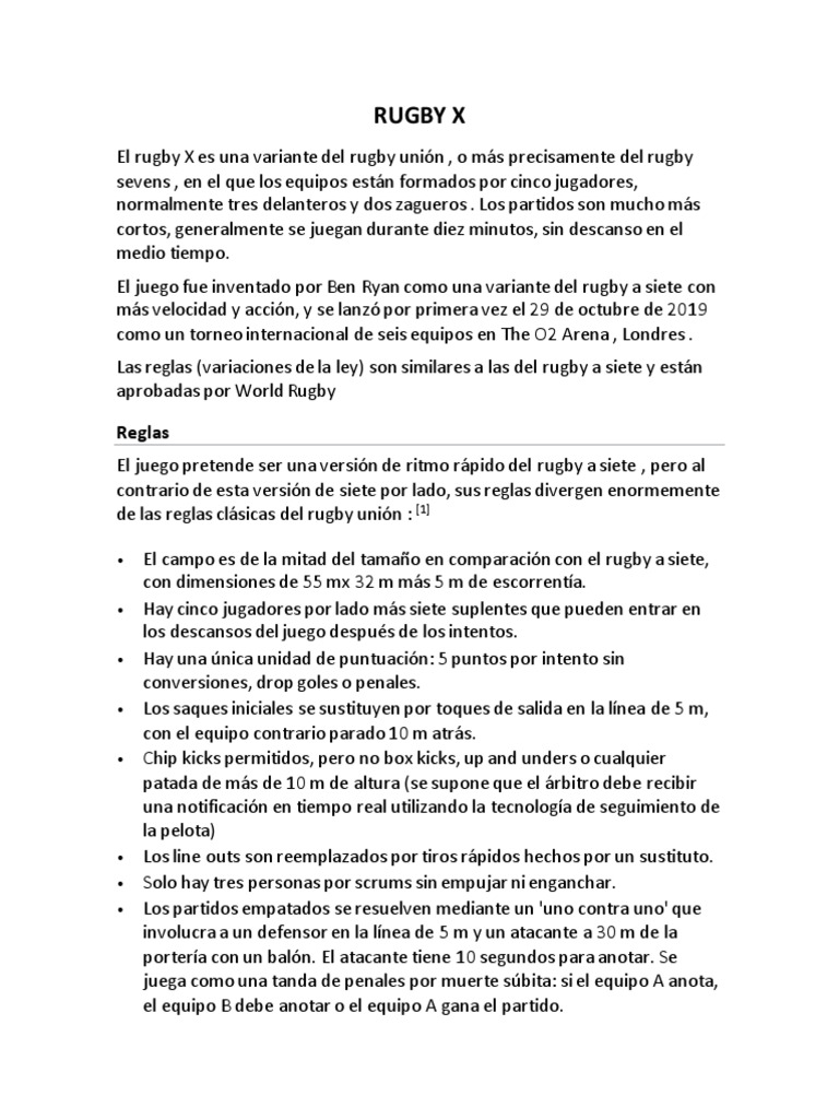 Rugby X | PDF | Fútbol rugby | Juegos de pelota