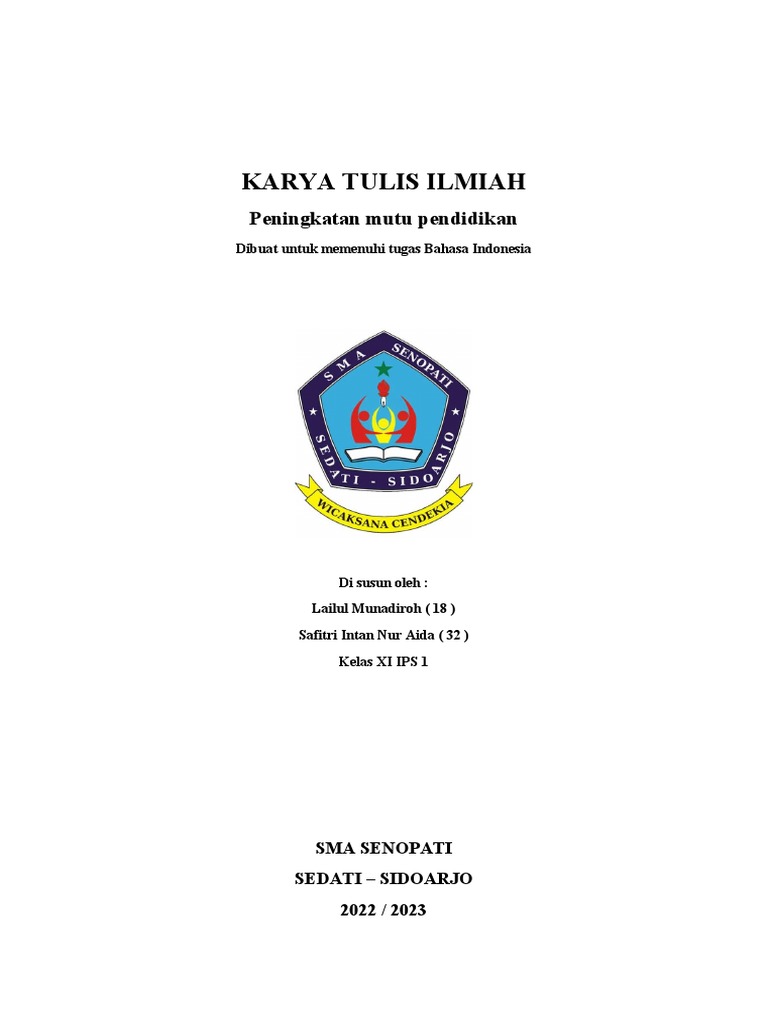 Karya Tulis Ilmiah: Peningkatan Mutu Pendidikan | PDF
