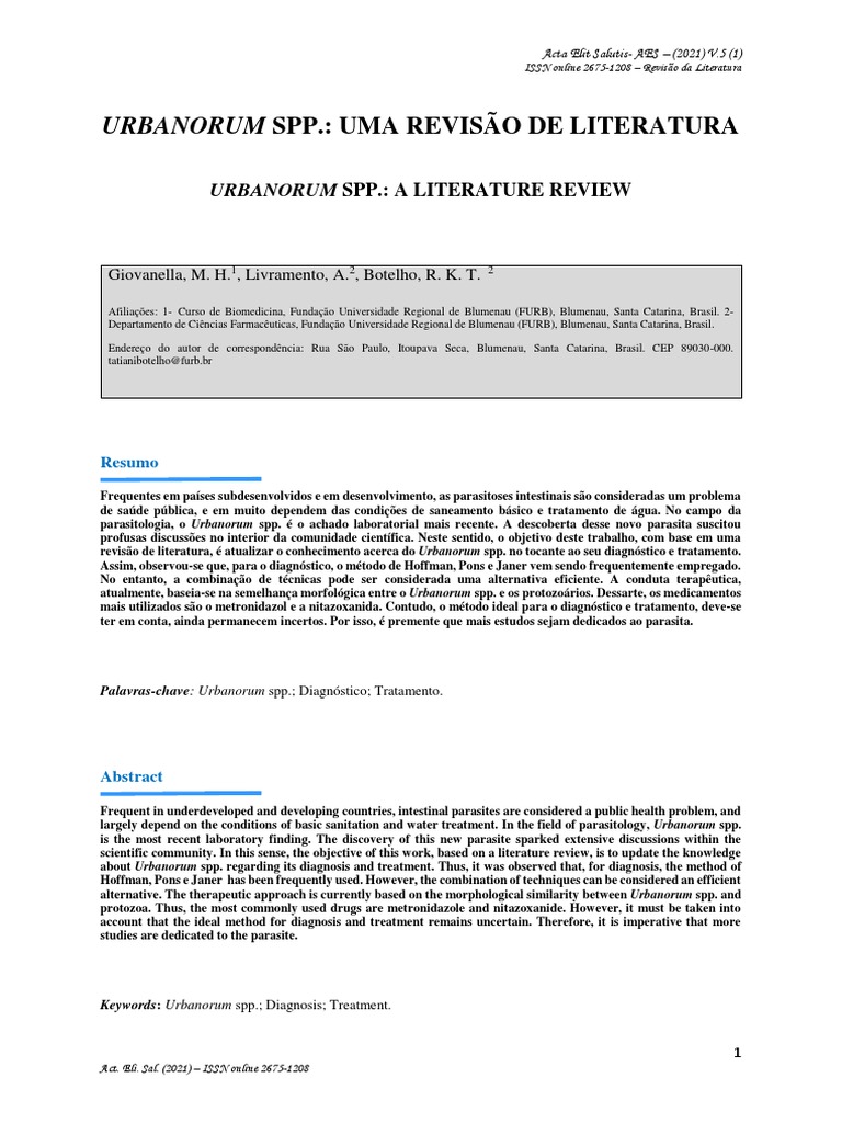 Artigo+revisao URBANORUM+SPP | PDF | Infecção | Science