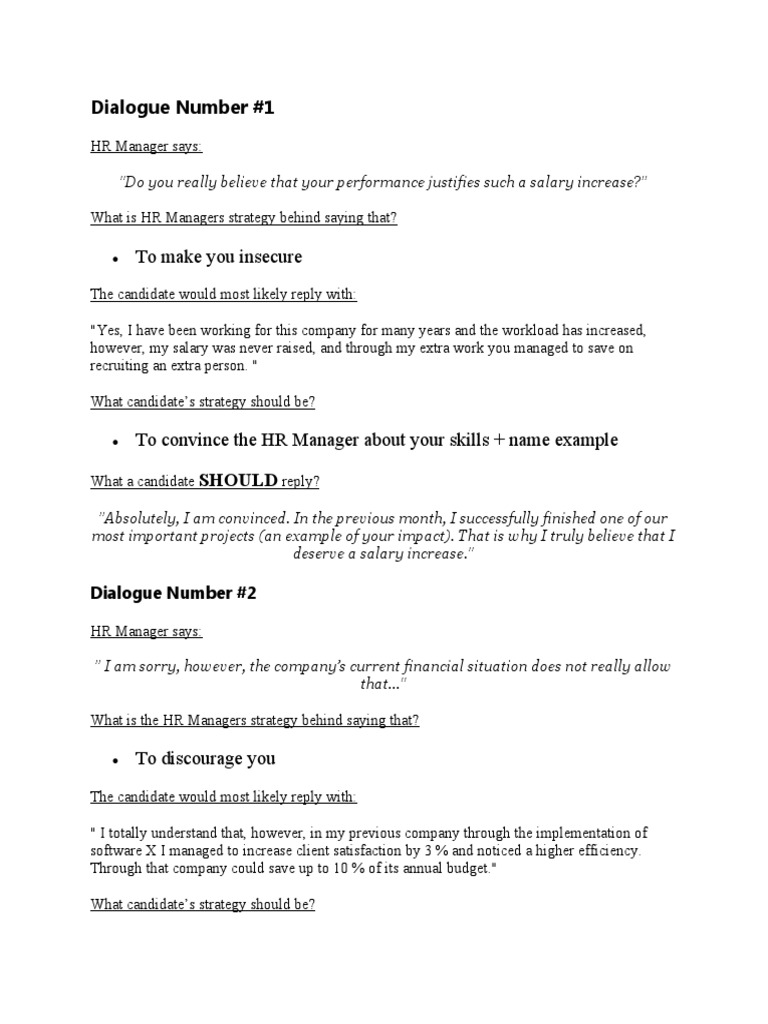 HR Salary Negotiation Dialogues | PDF | Business