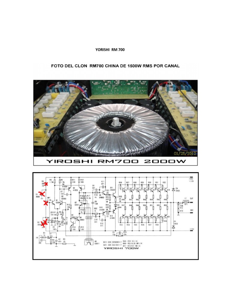 Características del Yorishi RM 700 | PDF