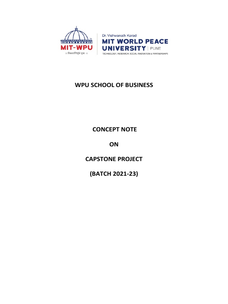Capstone Project - Concept Note | PDF | Thesis