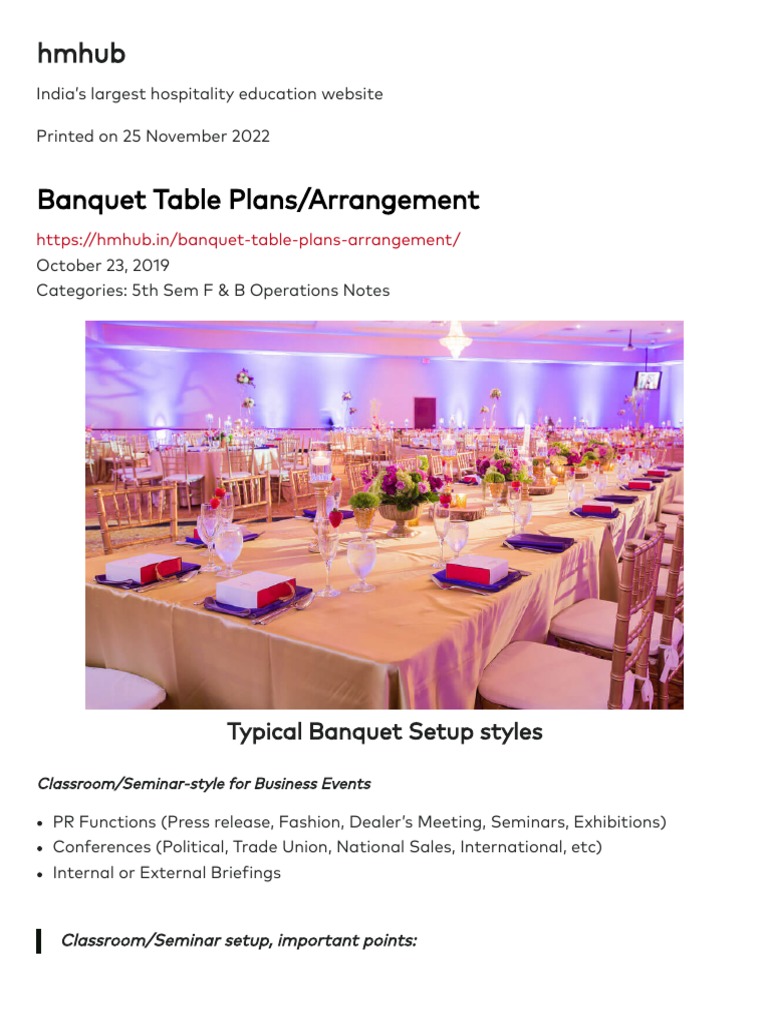 Banquet Table Plans - Arrangement - Hmhub - Perfect ? Hub For 120k ...