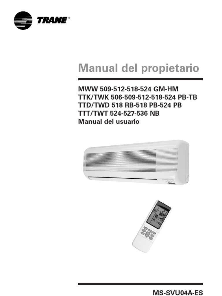 Manual Trane | PDF | Control remoto | Caldera