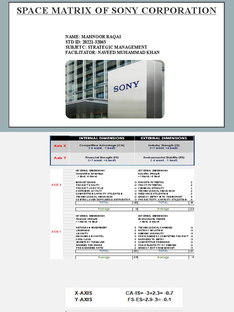 Sony Space Matrix | PDF | Capacity Utilization | Market (Economics)