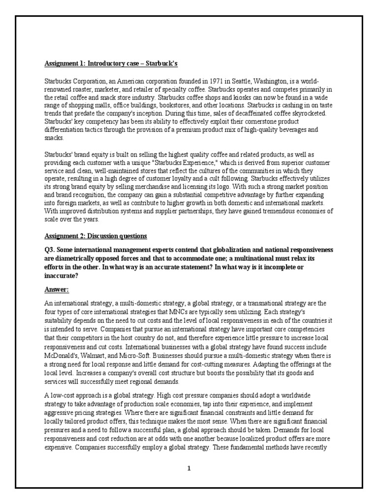 Module 8 Assignment | PDF | United Arab Emirates | Starbucks