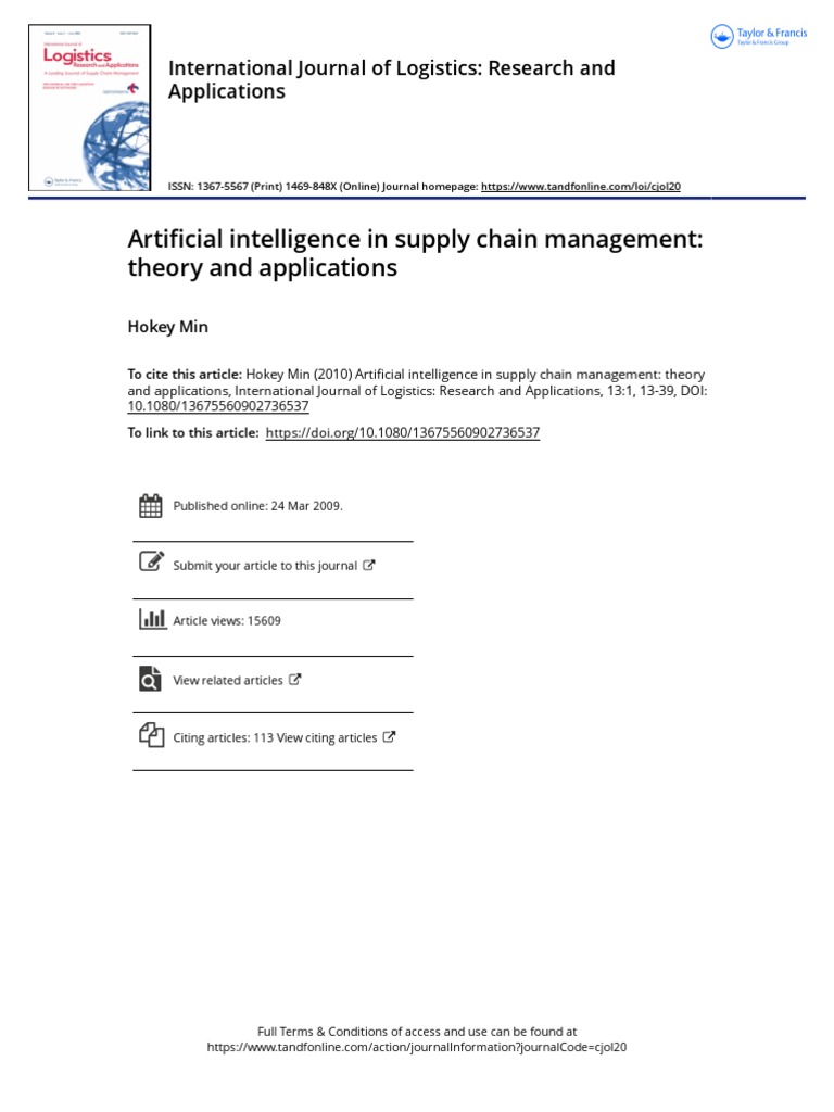 Artificial Intelligence in Supply Chain Management Theory and Applications | PDF | Fuzzy Logic ...