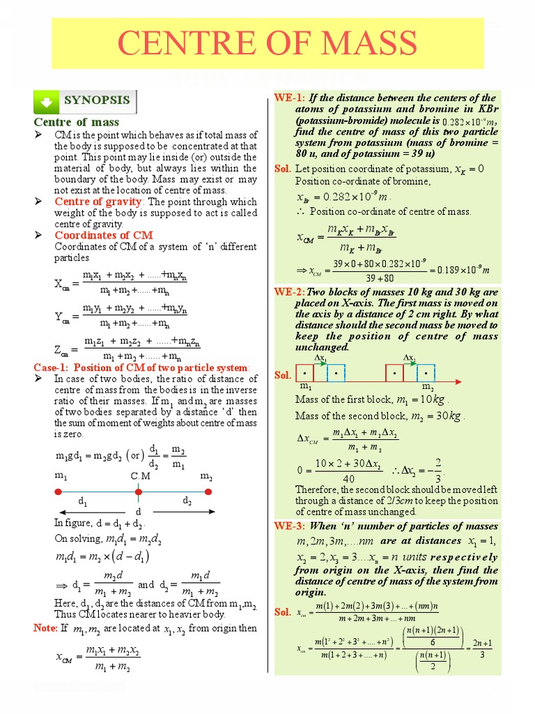 Center of Mass in Particle Systems | PDF | Force | Center Of Mass