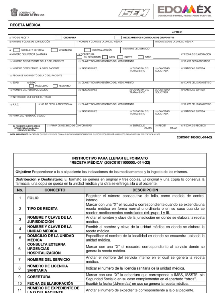 Receta Médica - ISEM | PDF