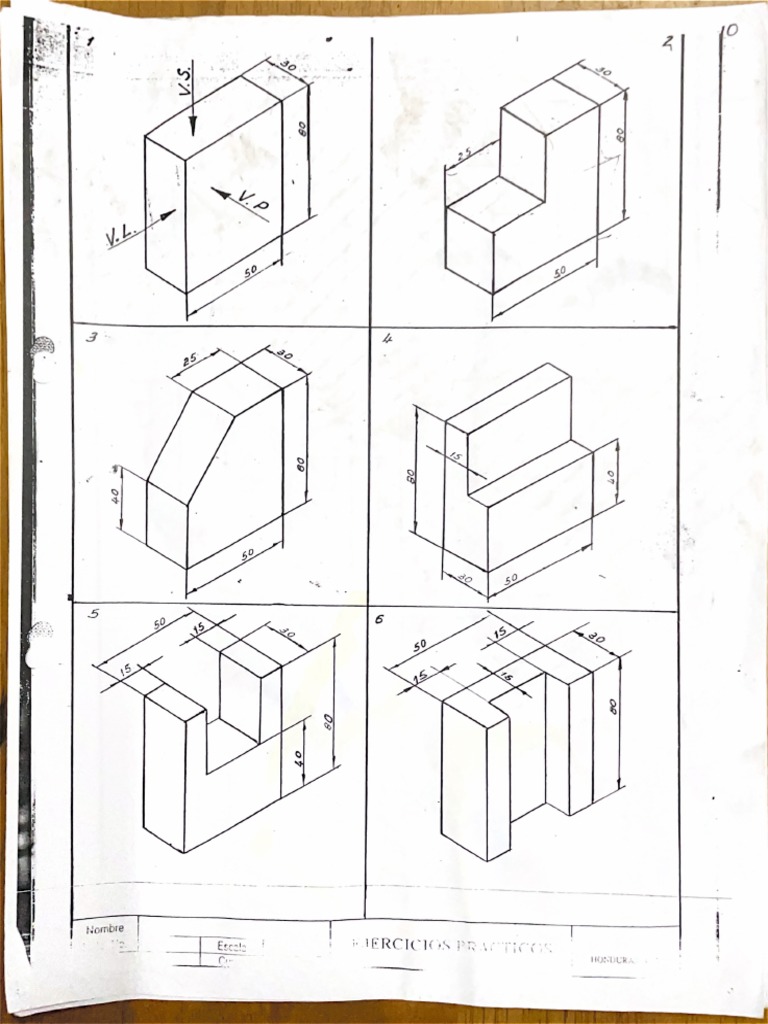 Solidos Basicos de Vistas Dibujo I | PDF