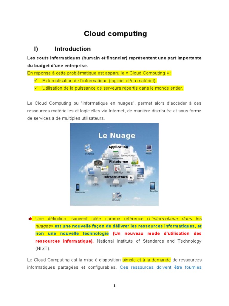 Chapitre1 Cloud Cmputing | PDF | Cloud computing | Application