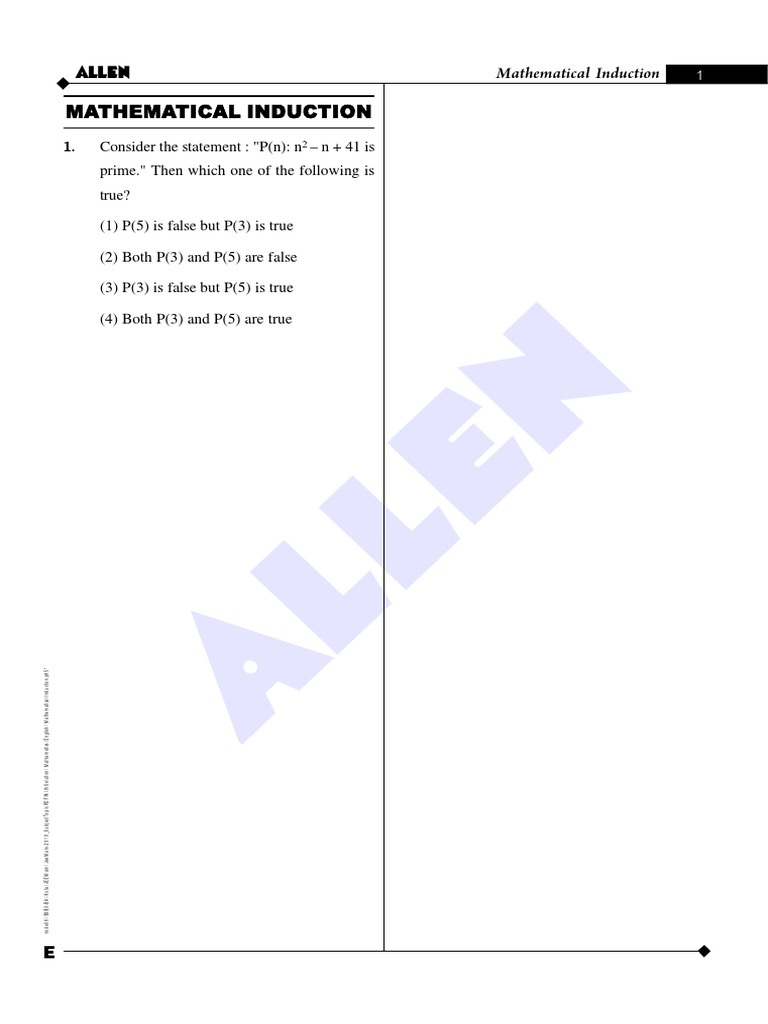 Allen: Mathematical Induction | PDF | Logical Expressions | Philosophical Methodology