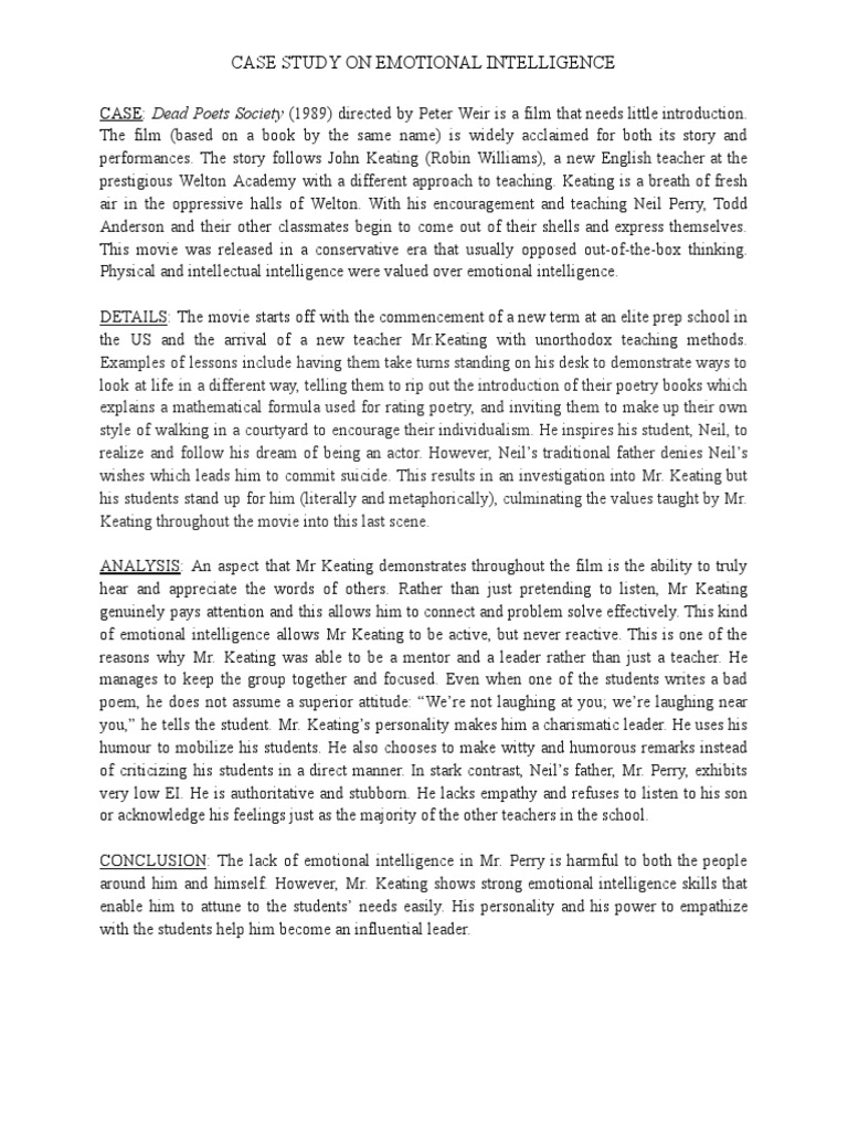 CJ - Case Study On EI | Download Free PDF | Psychology | Cognition