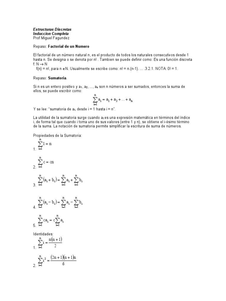 Induccion Completa | PDF | Prueba matemática | Suma