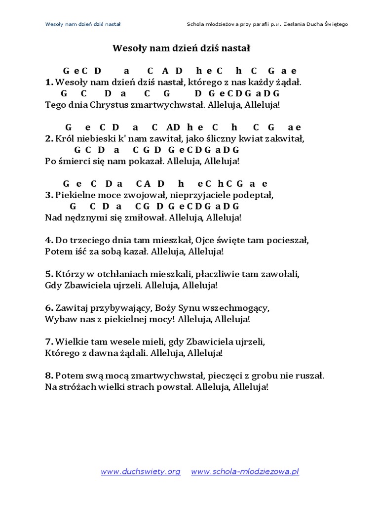 Wesoly Nam Dzien Dzis Nastal | PDF