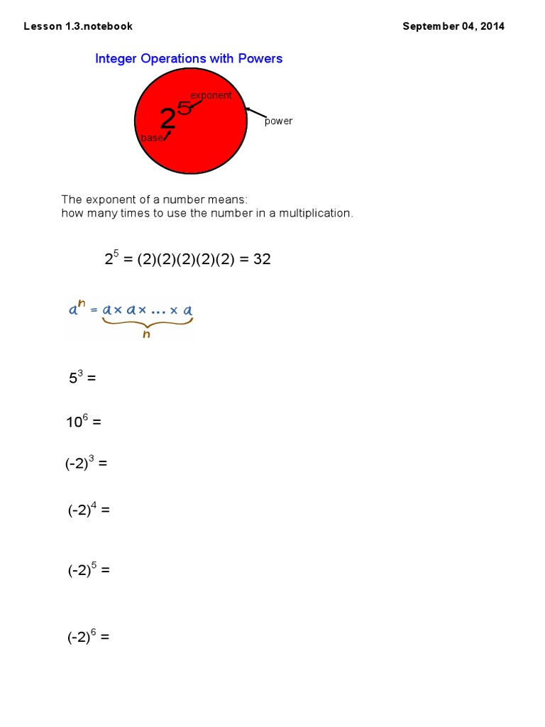 Integers and Powers | PDF