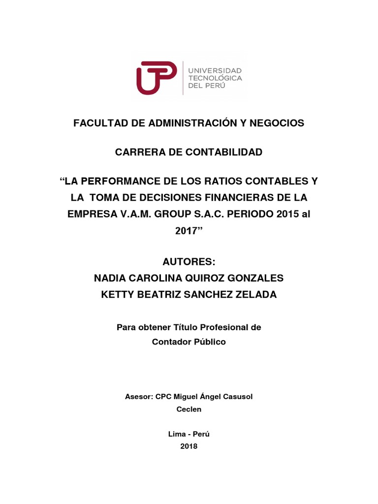 Para Obtener Título Profesional de Contador Público: Asesor: CPC Miguel ...