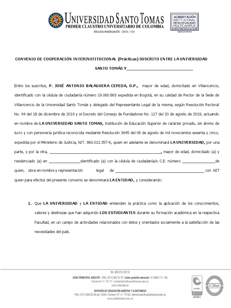 Convenio - de - Cooperacion - Interinstitucional Villavicencio | PDF | Universidad | Información