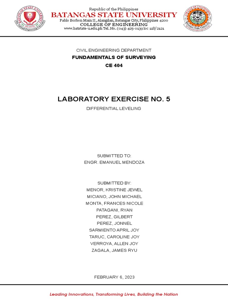 Batangas State University: Laboratory Exercise No. 5 | PDF | Metrology | Science