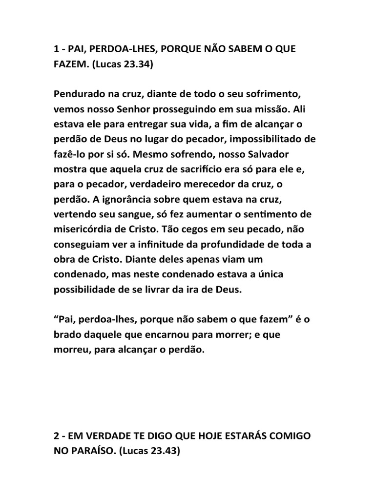 As 7 Palavras Da Cruz | PDF | Jesus | Pecado