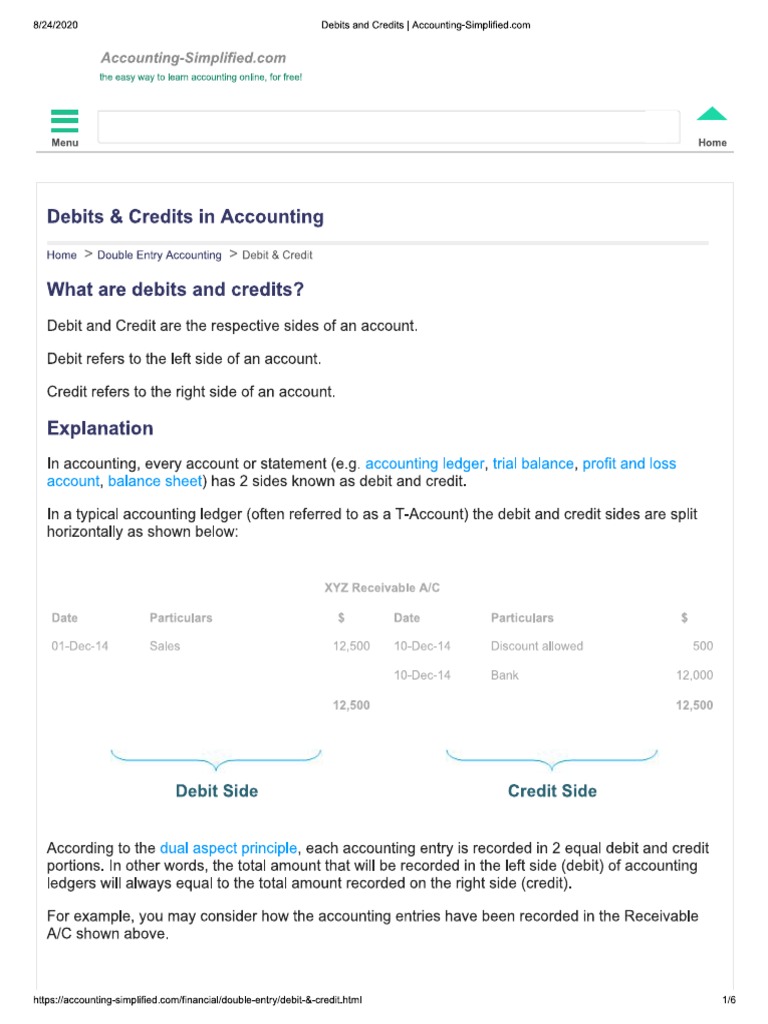 Debits and Credits | PDF