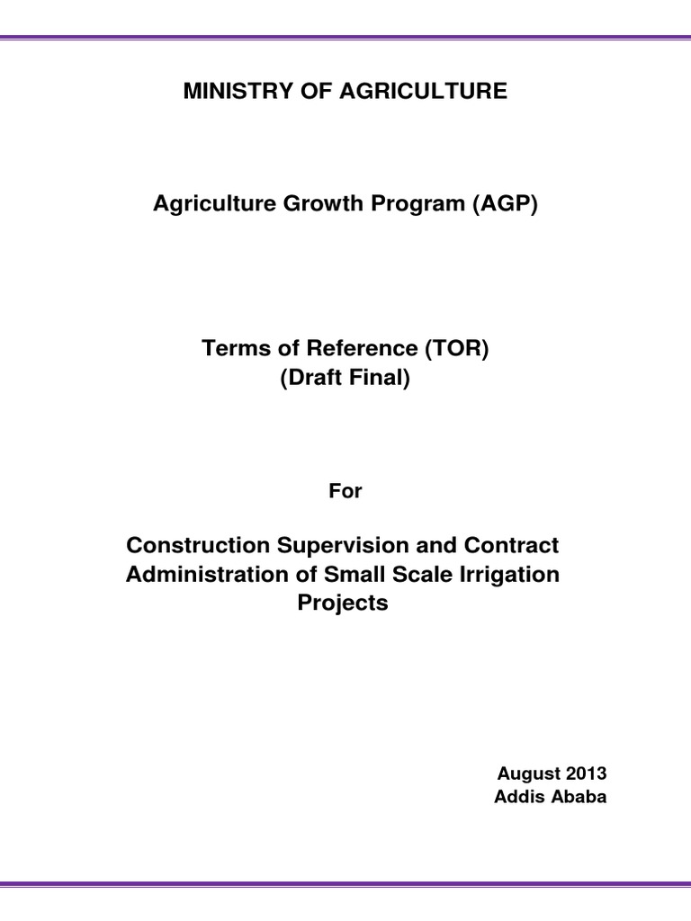 TOR For Construction Supervision | PDF | Consultant | Specification ...