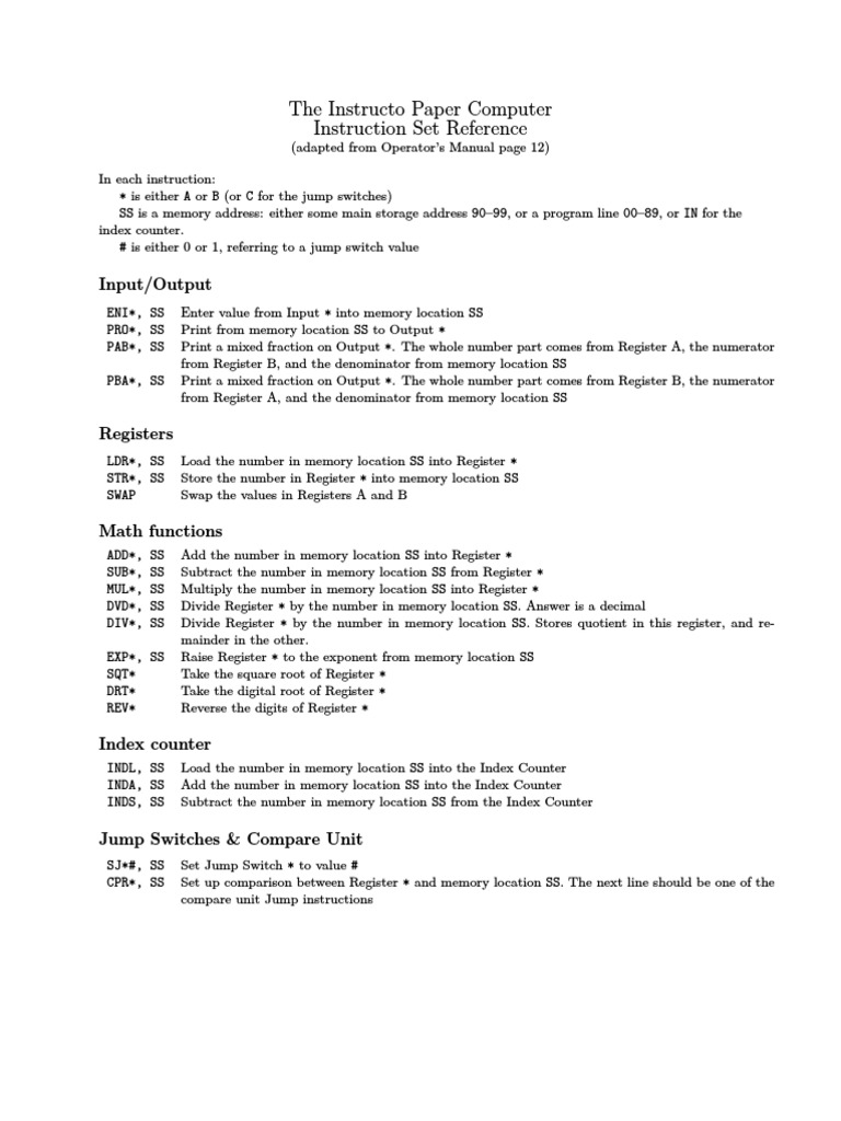 Instructoreference | PDF | Manufactured Goods | Computing