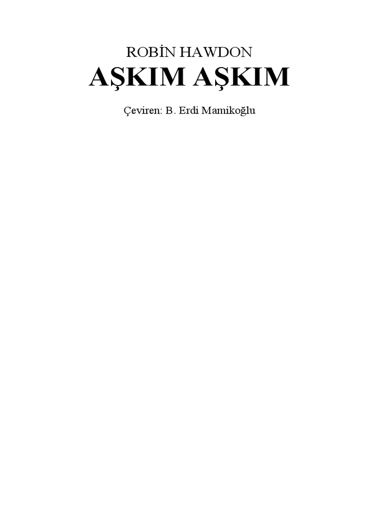 Aşkım Aşkım Robin Hawdon | PDF