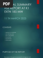 Monthly HSE Performance Report | PDF | Microsoft Word | Safety