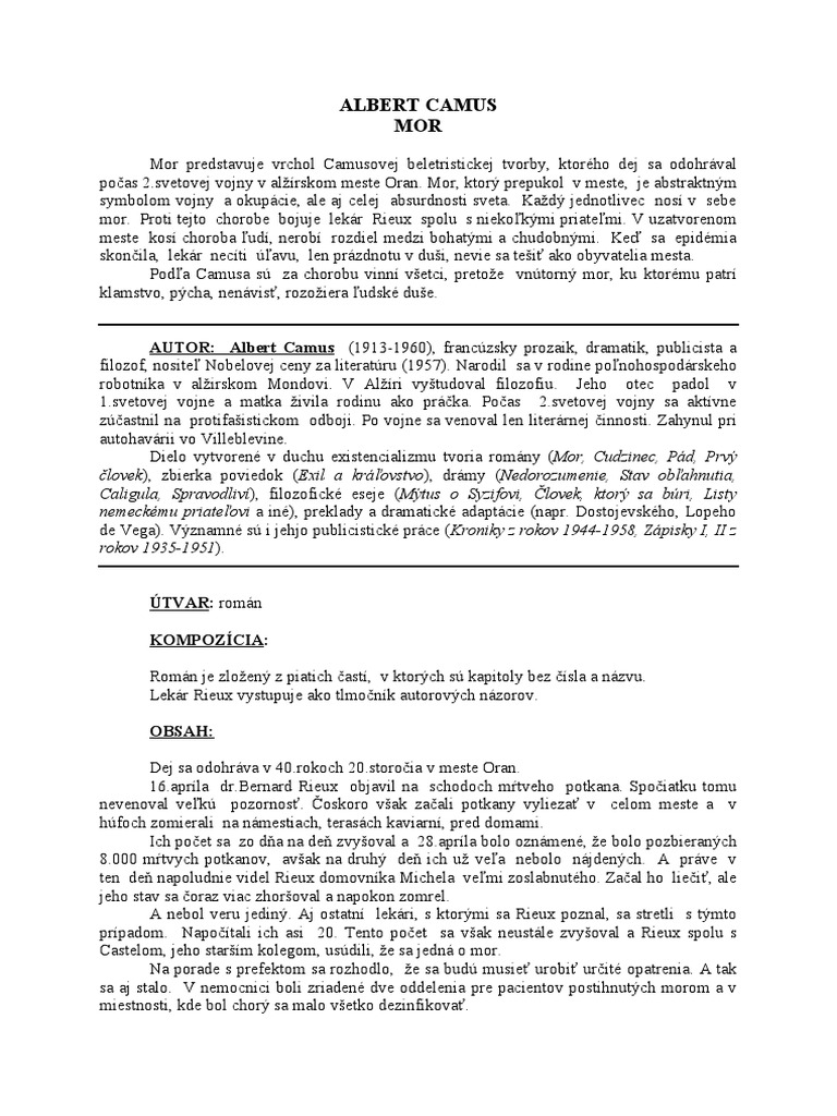 CAMUS ALBERT - The Plague | PDF