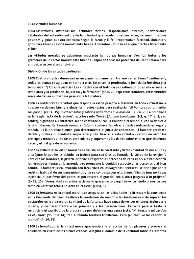 Las Virtudes Humanas Pdf Prudencia Virtud