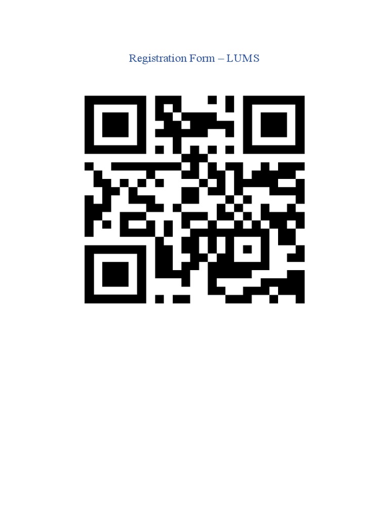 Registration Form QR Code - LUMS | PDF