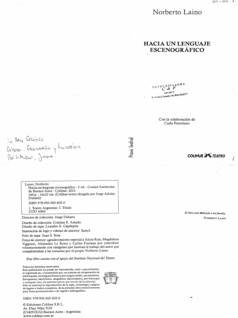 APUNTE IV - Hacia Un Lenguaje Escenográfico-Norberto Laino | PDF