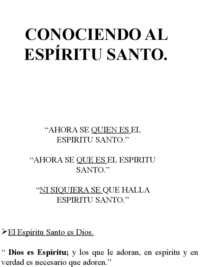 El Espiritu Santo. | PDF | espíritu Santo | Jesús