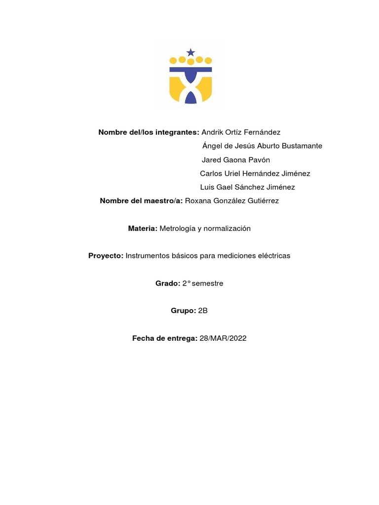 Instrumentos Básicos Para Mediciones Electricas Pdf Electrónica