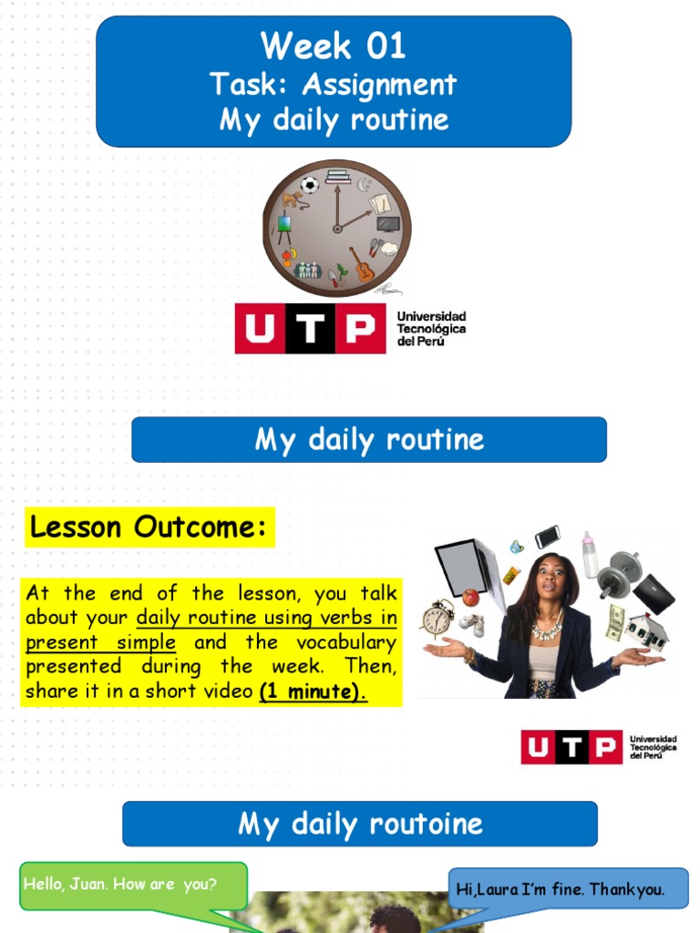 Week 01 - Task Assignment - My Daily Routine | PDF | Grammar | Cognition