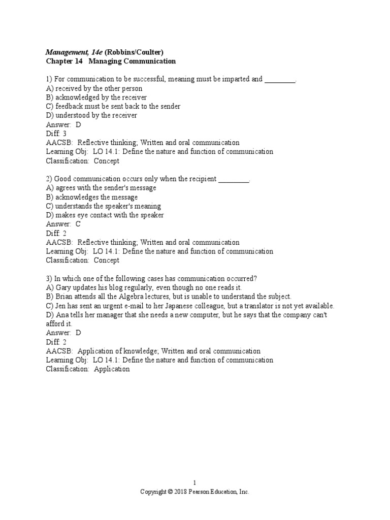 Chapter 14 Managing Communication | PDF | Communication | Nonverbal Communication