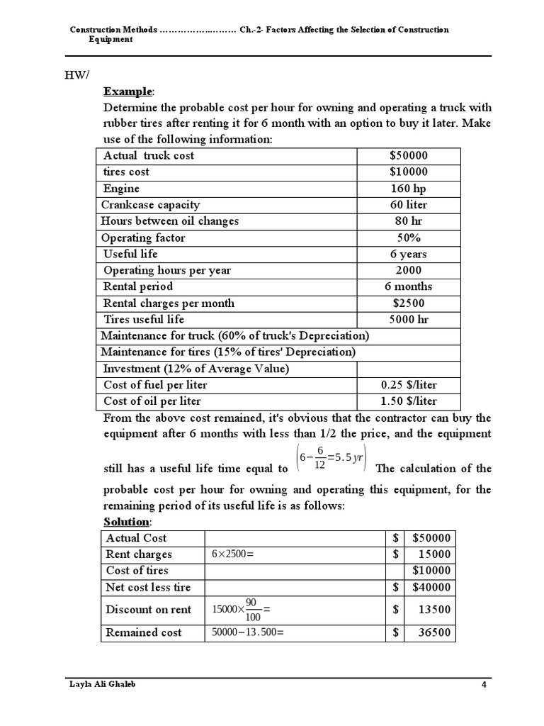Selecting Construction Equipment Factors | PDF | Cost | Depreciation
