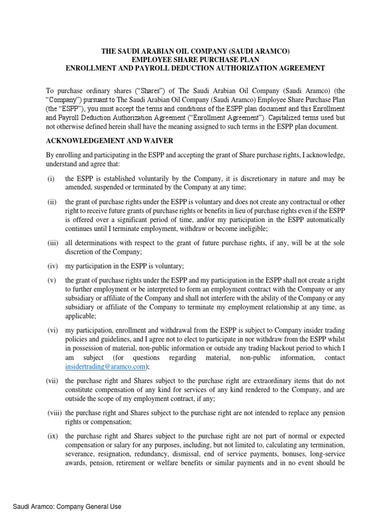 ESPP Enrollment Agreement 10-22-20 | PDF | Taxes | Economies