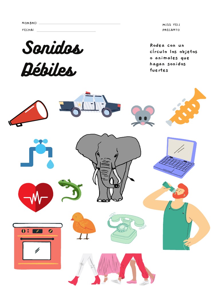 Sonidos Débiles: Rodea Con Un C o Animales Que Hagan Sonidos Fuertes | PDF