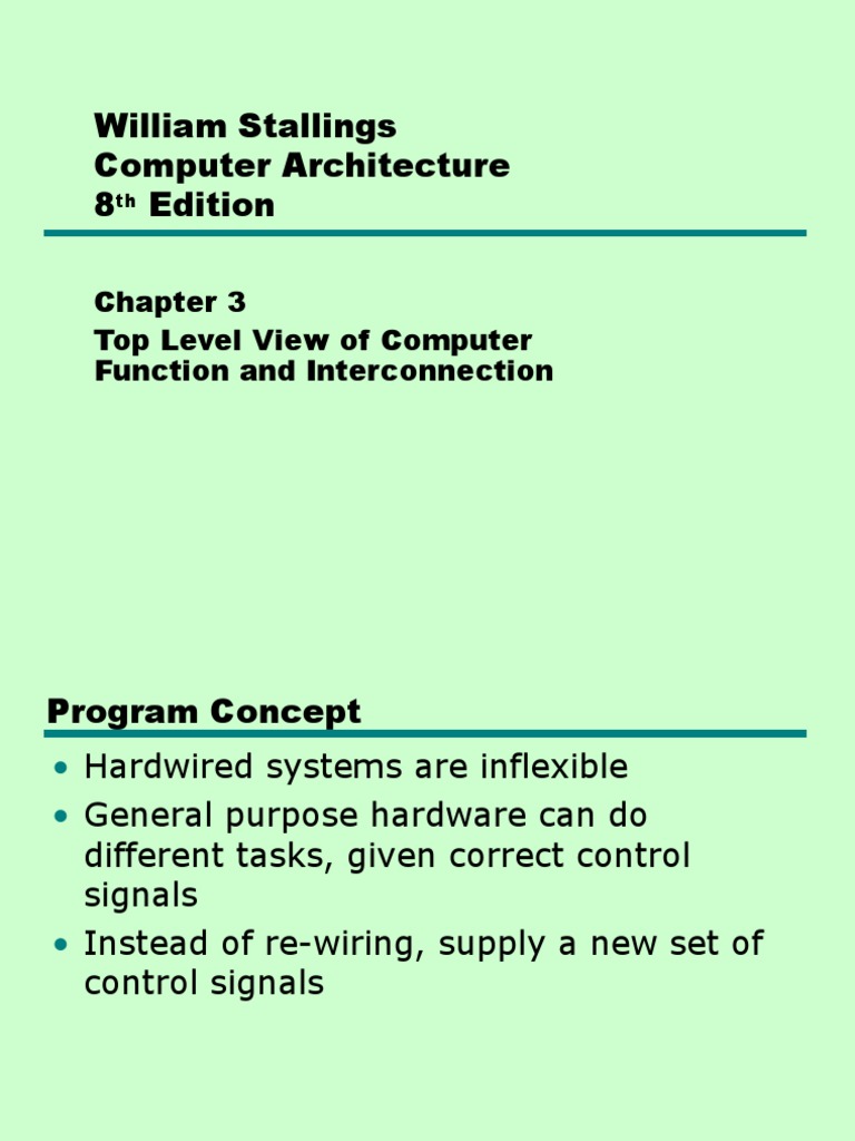03N - Top Level View of Computer Function and Interconnection | PDF | Central Processing Unit ...