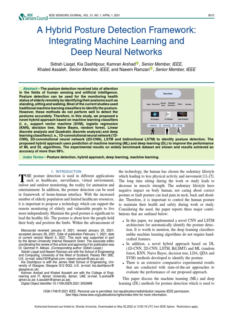 A Hybrid Posture Detection Framework Integrating Machine Learning And Deep Neural Networks