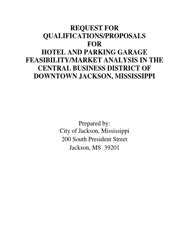 Hotel & Parking Garage RFP in Jackson | PDF | Parking | Request For ...