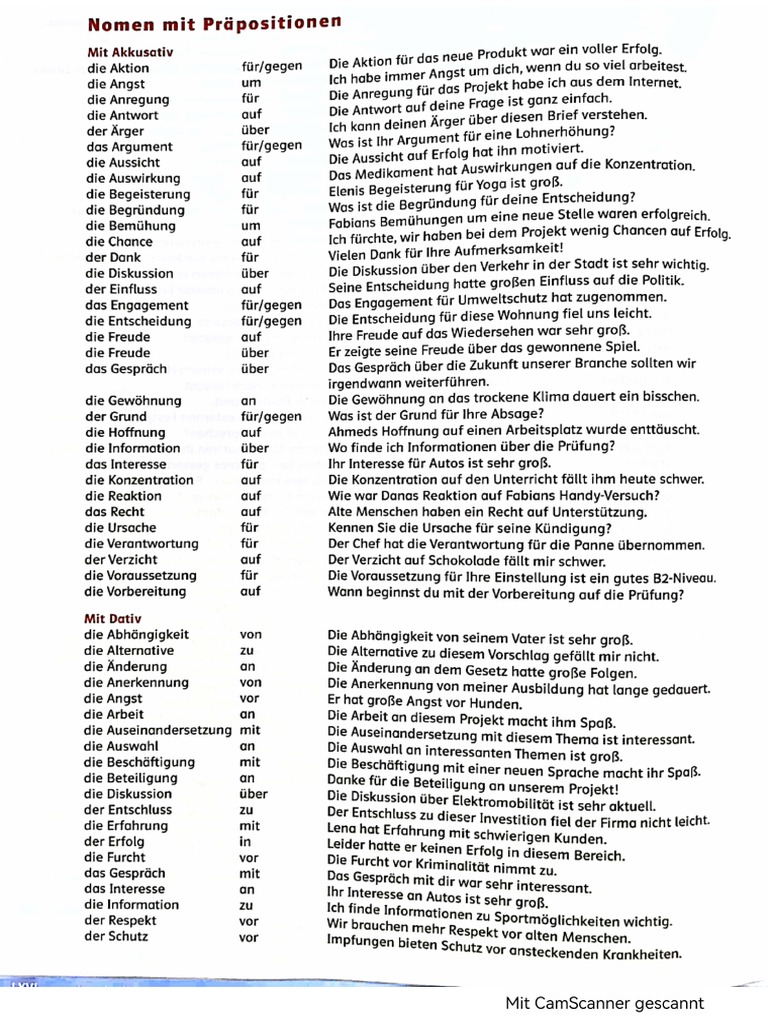 Nomen Mit Präposition | PDF