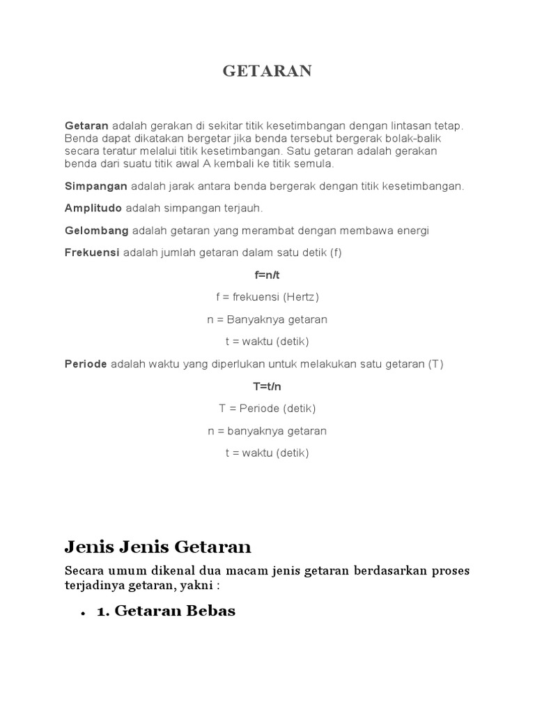 Jenis Jenis Getaran | PDF